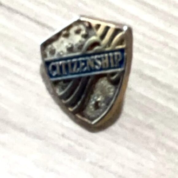 Other | Rare Collectible Vintage 12 Gold Tone Citizenship Shield Pin ...